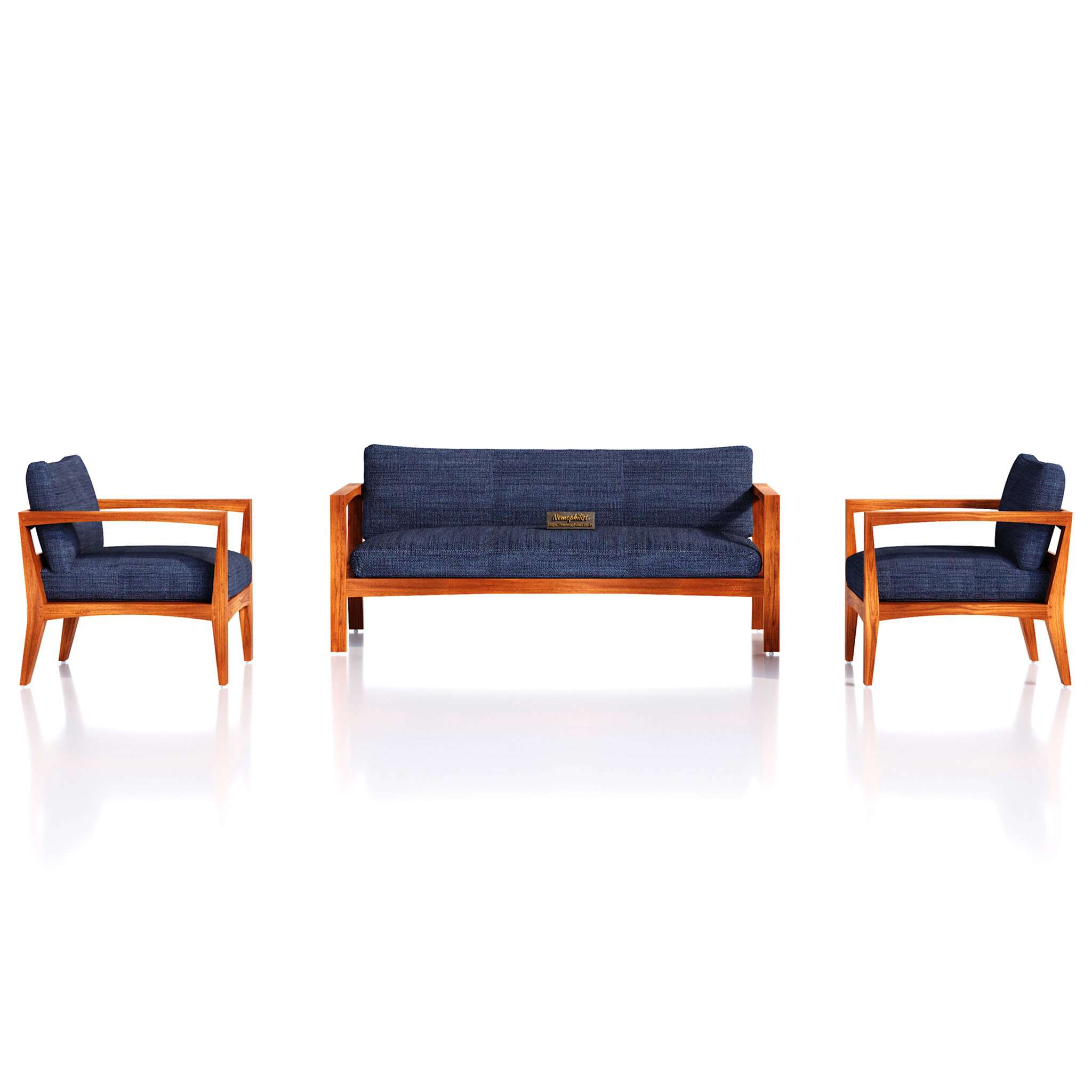 Teak Wood Sofa Set | Bridge | Nemophilist | Handcrafted furniture